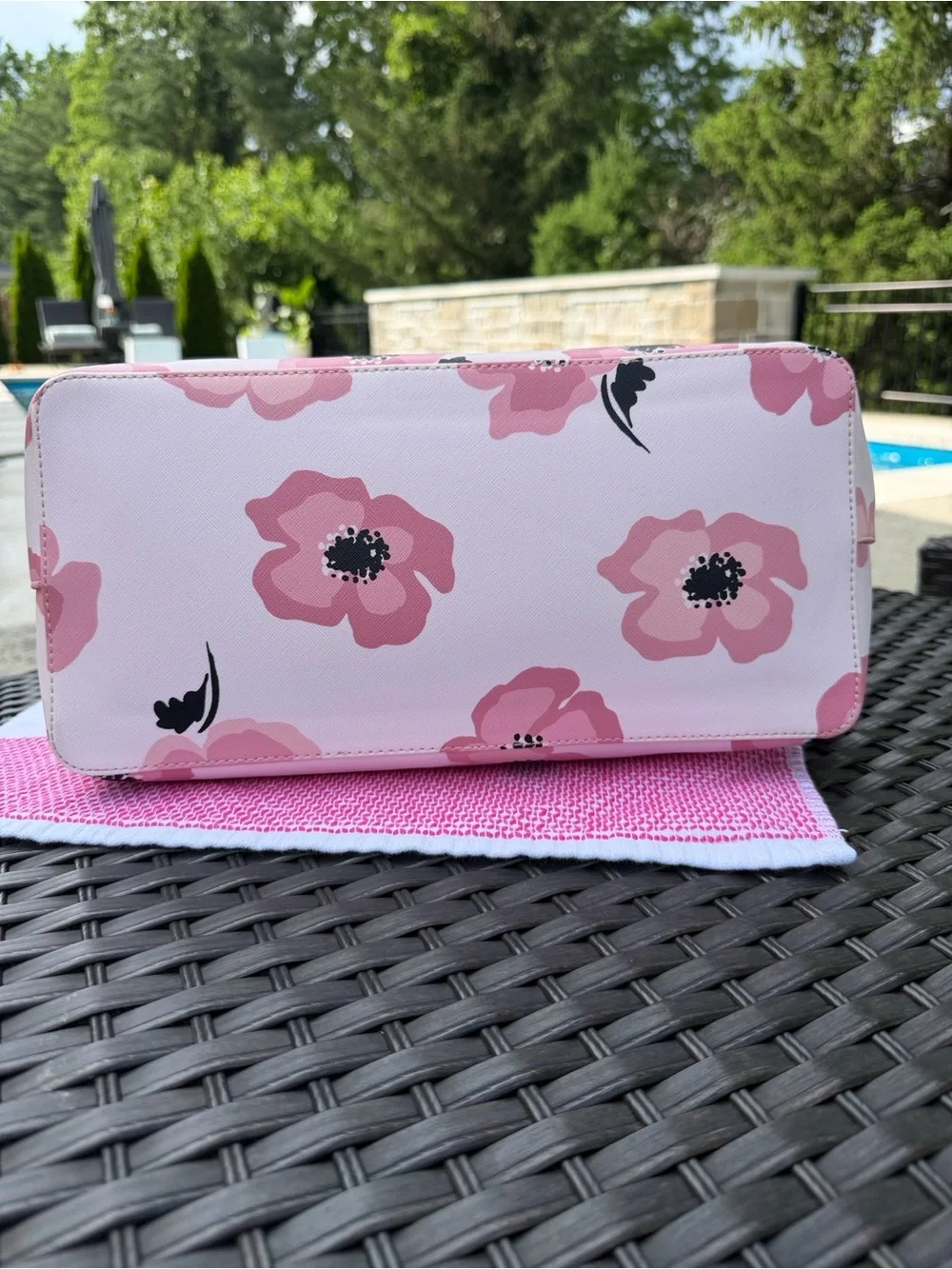 kate spade | Bags | Kate Spade Hayden Floating Poppies Pink Floral Top ...